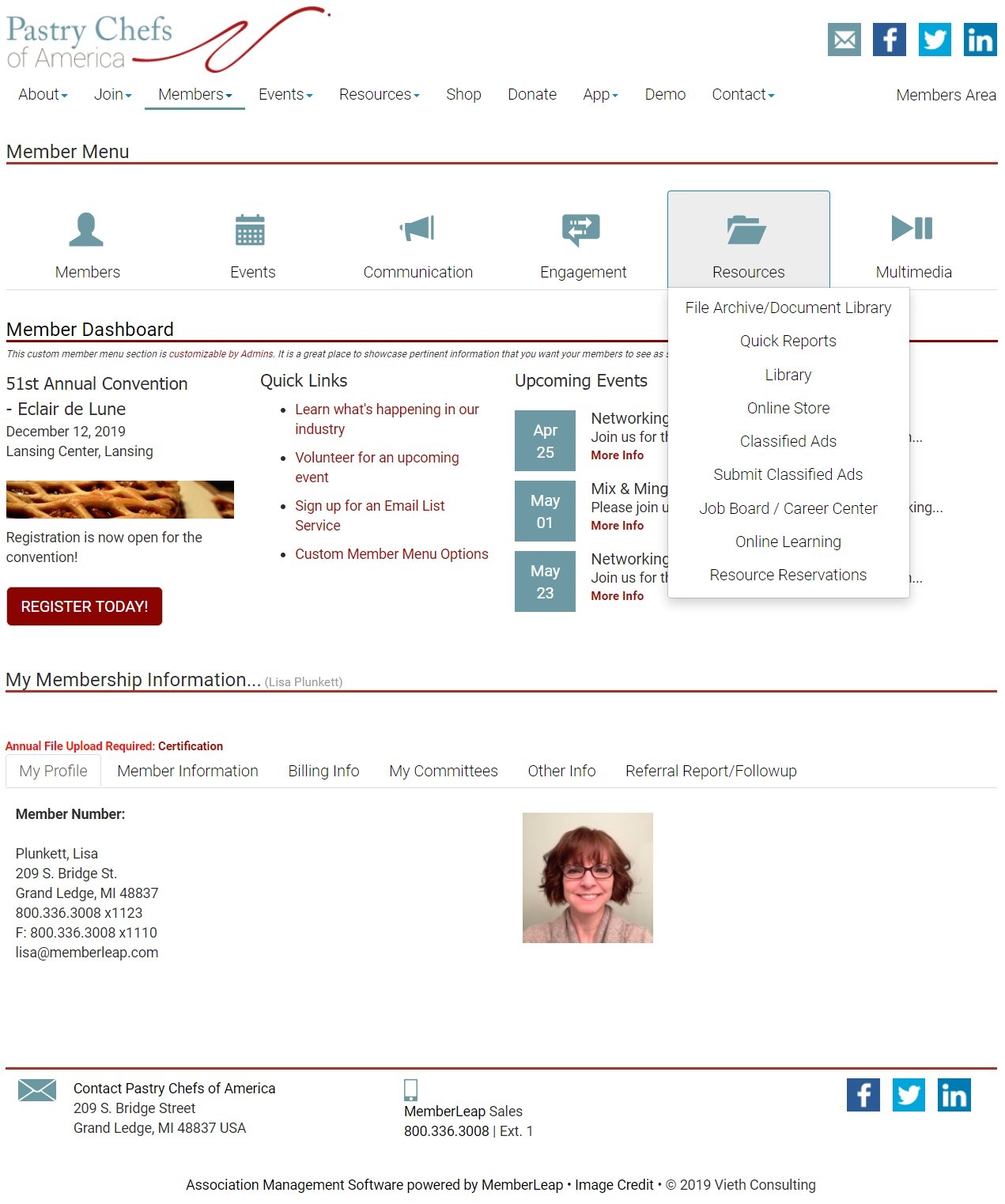 Online Member Portal Area - MemberLeap